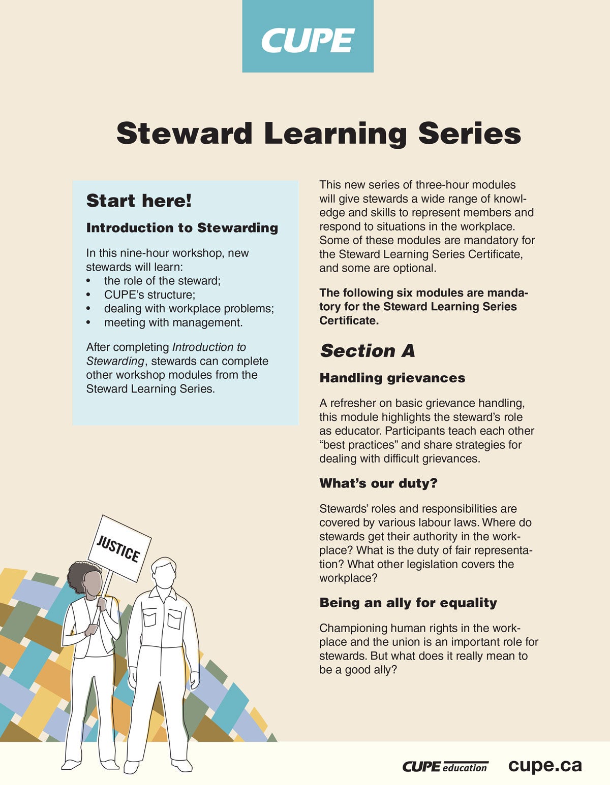 Brochure: Steward learning series | Canadian Union of Public Employees
